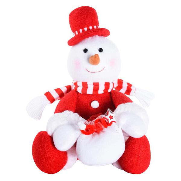 Boneco De Neve Sentado C/ Placa Feliz Natal 28x18x18 1101450 | Leroy Merlin