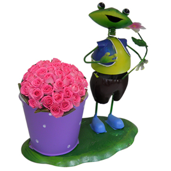Boneco Sapo Com Balde De Flor Para Decoraçao Jardim E Enfeite (bon-p-3 ...