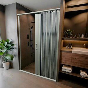 Box Para Banheiro De Pvc 190x185cm Sanfonado Frontal Bcf Branco | Leroy Merlin