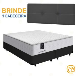 Cama Box Queen Preta + Colchão De Molas Ensacadas - Lucas Home ...