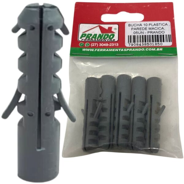 Bucha 10 Plásticas Para Parede Maciça 5 Un Prando | Black Friday Leroy ...