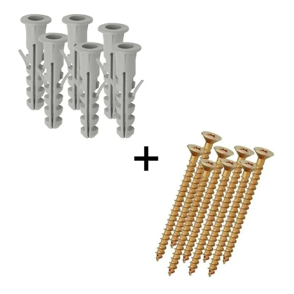 Buchas Plastica Sem Anel 6mm + Parafuso Chipboard 200 Peças | Leroy Merlin