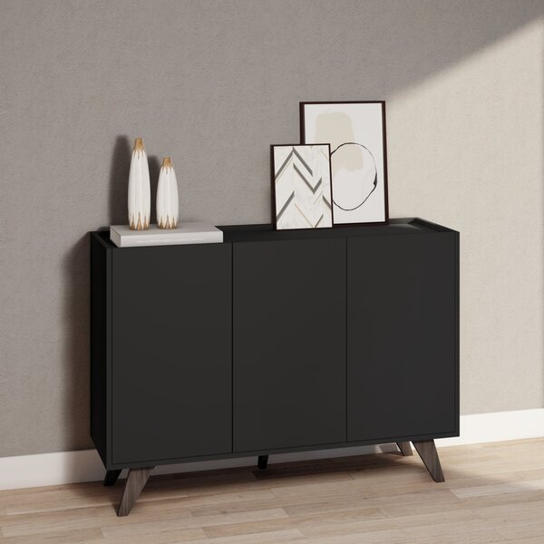 Buffet 3 Portas 112,5cm Austin Preto | Leroy Merlin