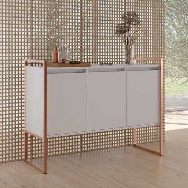 Buffet 3 Portas Rouxe Branco Cobre | Leroy Merlin