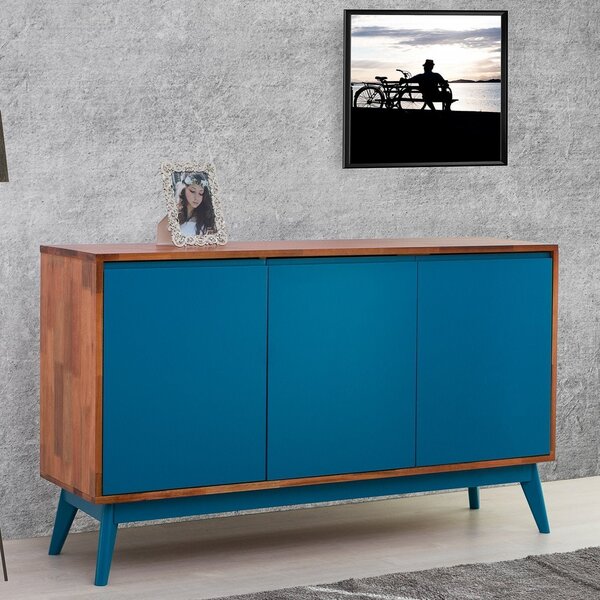 Buffet 3 Portas Safira Natural/azul | Leroy Merlin