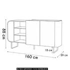 Buffet Aparador 160cm 2 Portas Orgânico Pé Metal Sindy Off Z56 ...