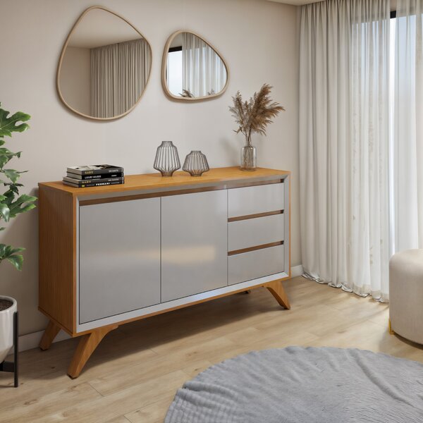 Buffet Para Sala De Jantar 2 Portas Málaga Naturalle Off White | Leroy ...