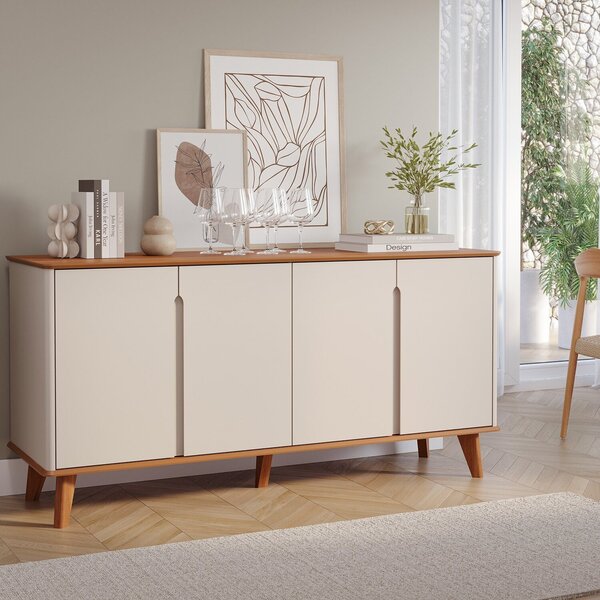 Buffet Para Sala De Jantar 4 Portas Serena Cinamomo/offwhite | Leroy Merlin