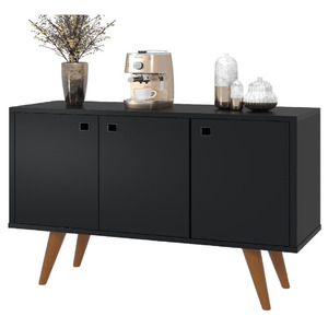 Buffet Preto De Madeira Com Prateleiras | Leroy Merlin