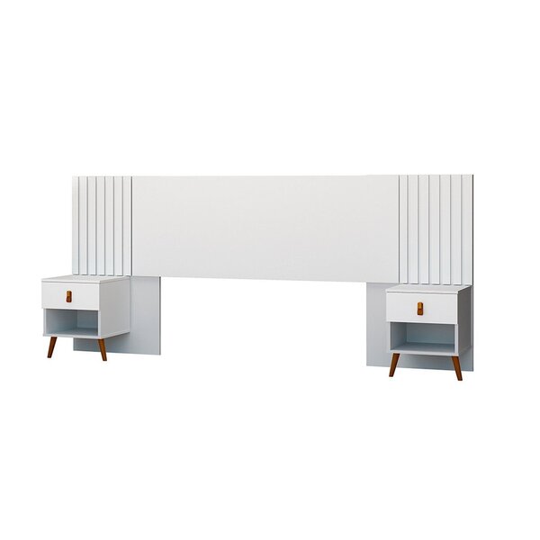 Cabeceira Box Ripada 106x225cm Lady Branco Branco | Leroy Merlin