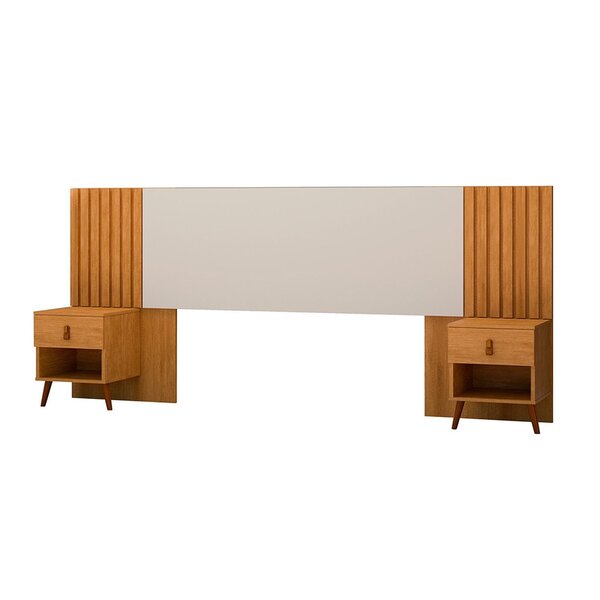 Cabeceira Box Ripada 106x225cm Lady Marrom Nature/off White Nature/off ...