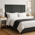 Cabeceira Cama Solteiro 100 Cm Linho Frame Box Estofada Cinza | Leroy ...