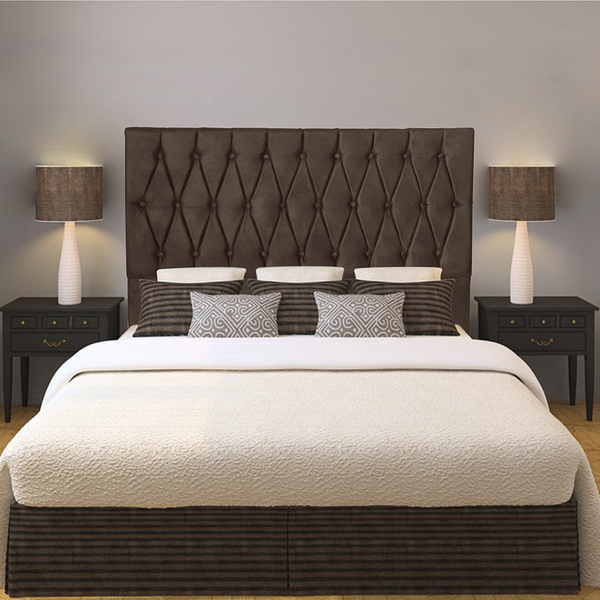 Cabeceira Casal 1,40m Paris Suede Marrom Dal Poz Estofados | Leroy Merlin