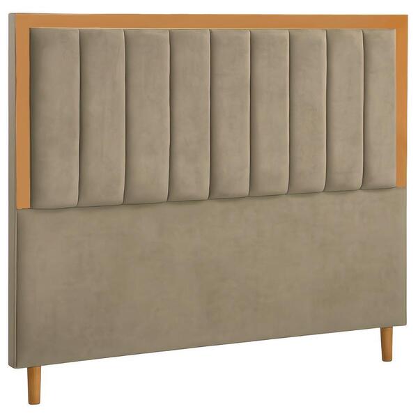 Cabeceira Estofada Casal Paris Veludo Cappuccino 140 Cm | Leroy Merlin