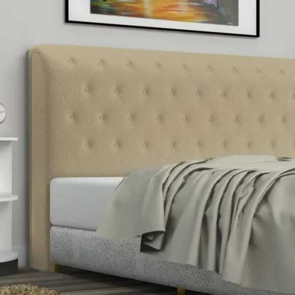 Cabeceira Queen Brenda 160 Cm Courino Bege - D A Decor | Leroy Merlin