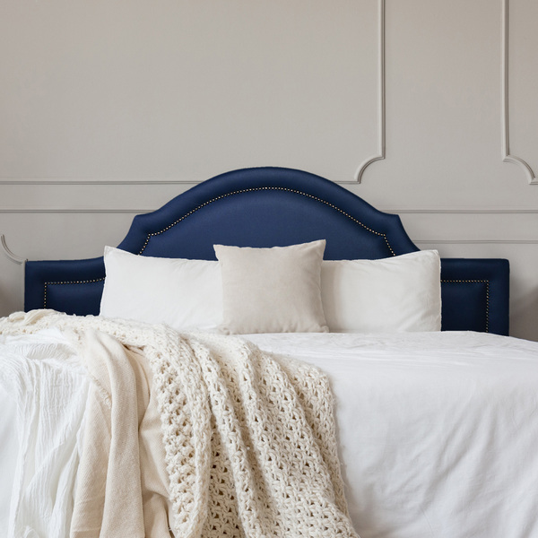 Cabeceira Queen Provençal Luxo 160x60 Courino Azul - Tachas Fumê ...