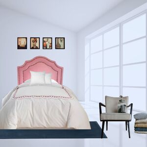 Cabeceira Solteiro Luxo Veludo Rosa Dupla Tacha Fumê 65x90 | Leroy Merlin