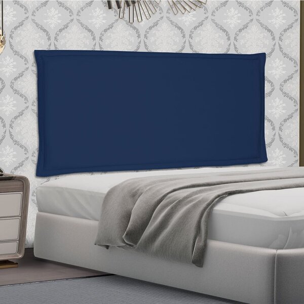 Cabeceira Suspensa Solteiro 90cm Suede Veneza Azul Marinho Azul Marinho ...