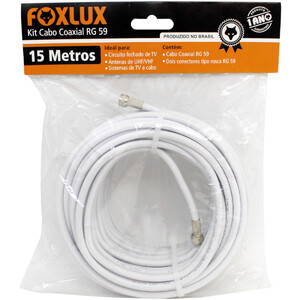 Cabo Coaxial Rg 59 67% Branco 15 Metros | Leroy Merlin