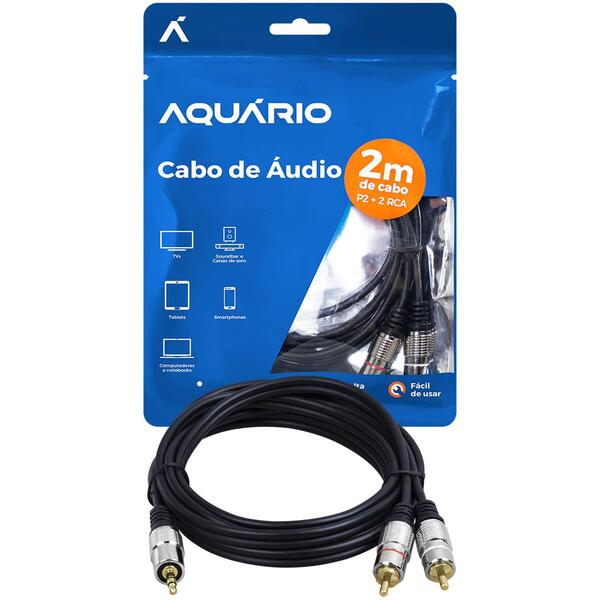 Cabo De Áudio P2 Stereo Com Saída 2x Rca Com 2 Metros | Leroy Merlin