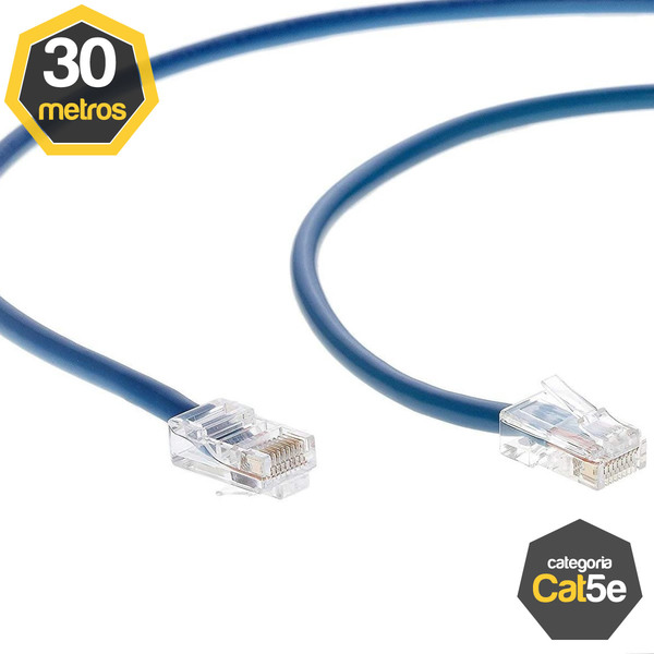 Cabo De Rede Cat5e Azul Montado 30 Metros | Leroy Merlin