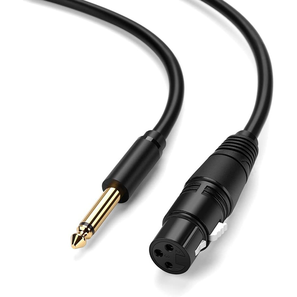 Cabo Microfone Ugreen 6.5mm P/ Xlr Cannon Fêmea 3m Preto | Leroy Merlin