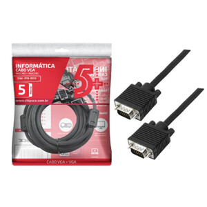 Cabo Vga Macho X Macho Com Filtro 5 Metros De Tvs | Leroy Merlin