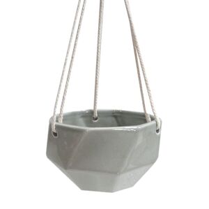 Cachepot De Ceramica Para Parede Cinza Com Alca De Corda 14c | Leroy Merlin