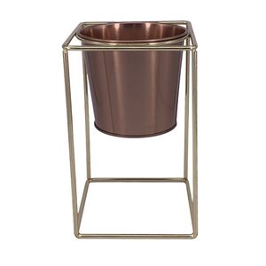 Cachepot Em Metal Cobre E Dourado | Leroy Merlin