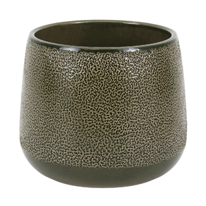 Cachepot Pequeno em Cerâmica 15x16cm Verde Musgo Sila Ts Brasil | Leroy ...