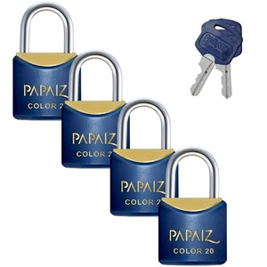 Cadeado Pequeno 20mm Haste Curta Latão Maciço Azul Com Chave | Papaiz ...