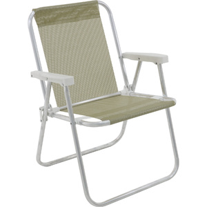Cadeira de Praia Alumínio Alta Taupe 71x53x54cm Sannet Bel | Leroy Merlin