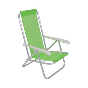 Cadeira de Praia Alumínio Retrátil 4 Posições Verde 85x54x66cm Sannet ...