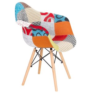 Cadeira Charles Eames Eiffel Daw Assento De Tecido Patchwork Colorido | Leroy Merlin