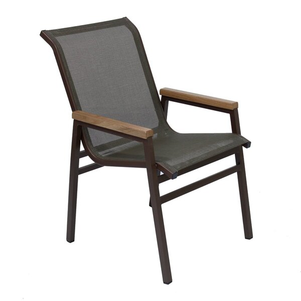 Cadeira De Alumínio E Tela Sling De Jantar E Área Externa Marrom ...