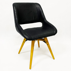 Cadeira De Jantar Decorativa Argenta Vazada Nobuk Preto Base 4 Pés ...