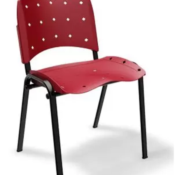 Cadeira Fixa Ergoplax 4 Pés Plaxmetal Vermelha | Leroy Merlin