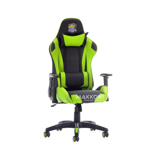 Cadeira Gamer Preta E Verde Mk-8062pg - Makkon | Leroy Merlin