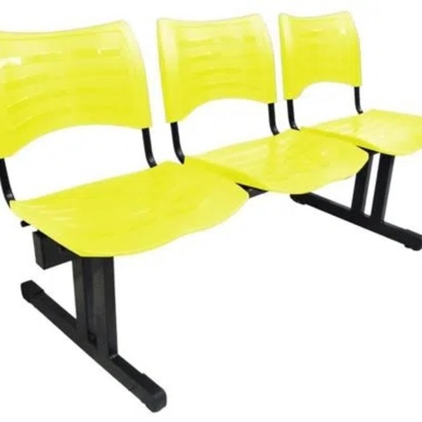 Cadeira Longarina Iso 3 Lugares Em Polipropileno Amarelo - 1950a ...