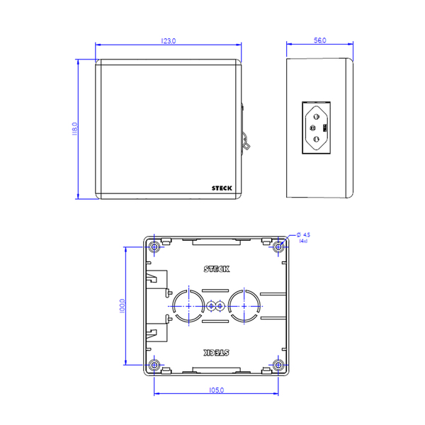 Caixa de Distribuição com Tomada 2P+Terra 10A para Disjuntores DIN ...