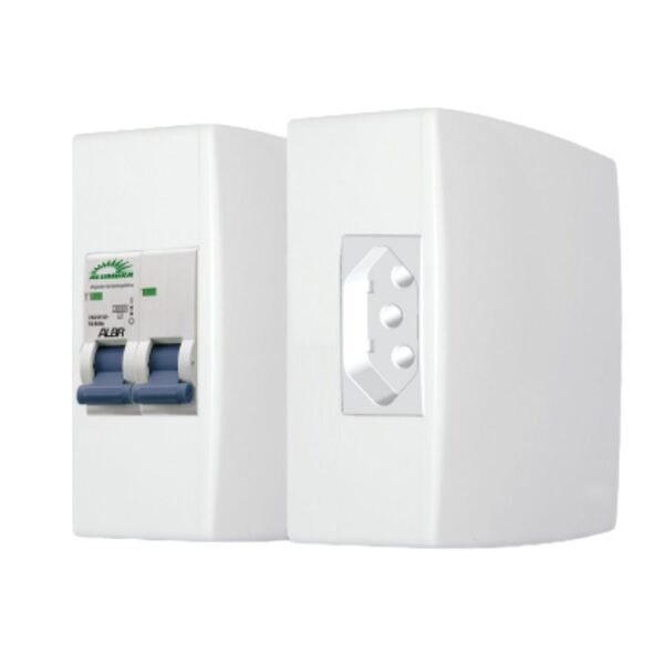 Caixa De Sobrepor Com Disjuntor Bipolar Alumbra C20/2 - 20a - Branco | Leroy Merlin