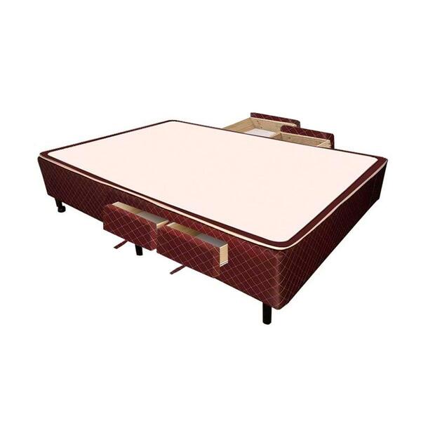 Cama Box Base C/gavetas Viúva Poli Tecido Brown (128x27-c/4 Gavs ...