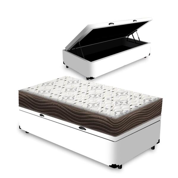 Cama Box Baú + Colchão Solteiro King D33 Iso 3000 Gazin 96x203x60cm ...