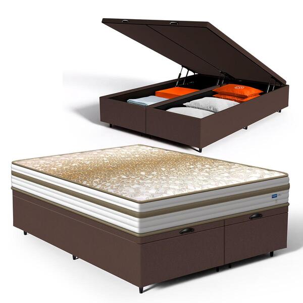 Cama Box Baú Com Colchão De Molas Ensacadas Double Face Pillow Euro ...