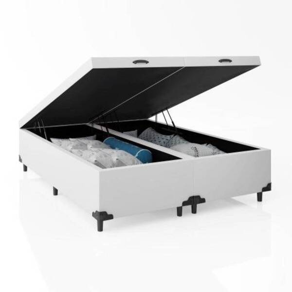 Cama Box Baú King 193 Bipartido - Branco | Leroy Merlin