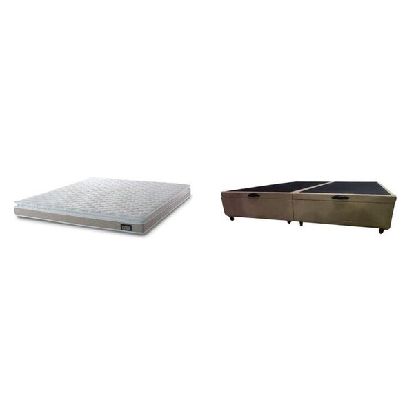 Cama Box Bau Queen Reforçado E Colchão Hellen D33 One Face Millenium ...