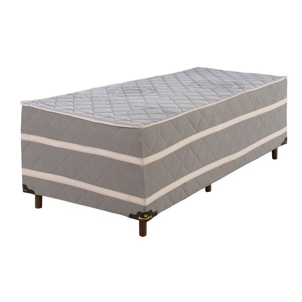 Cama Box Capri 88x188x65 Pés Em Madeira Colchoart Cinza | Leroy Merlin