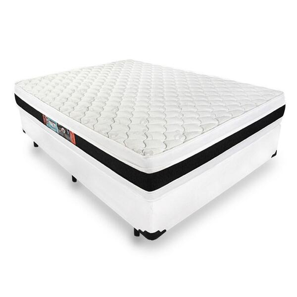 Cama Box Casal + Colchão Castor De Espuma D45 - Black White Double Face ...