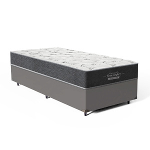 Cama Box Com Colchão Solteiro King D33 Firm Confort 96x203x57cm Cinza ...