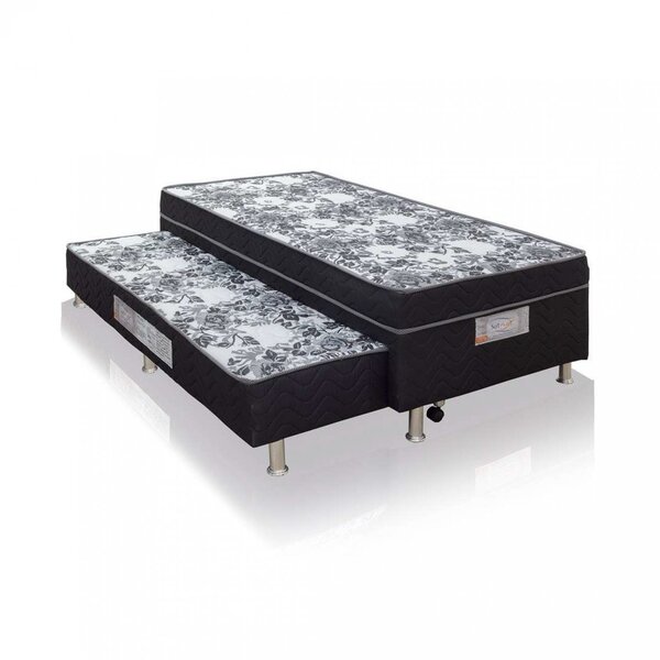 Cama Box Conjugado 43x200x100cm Imperial Bibox Softflex Preto/cinza ...